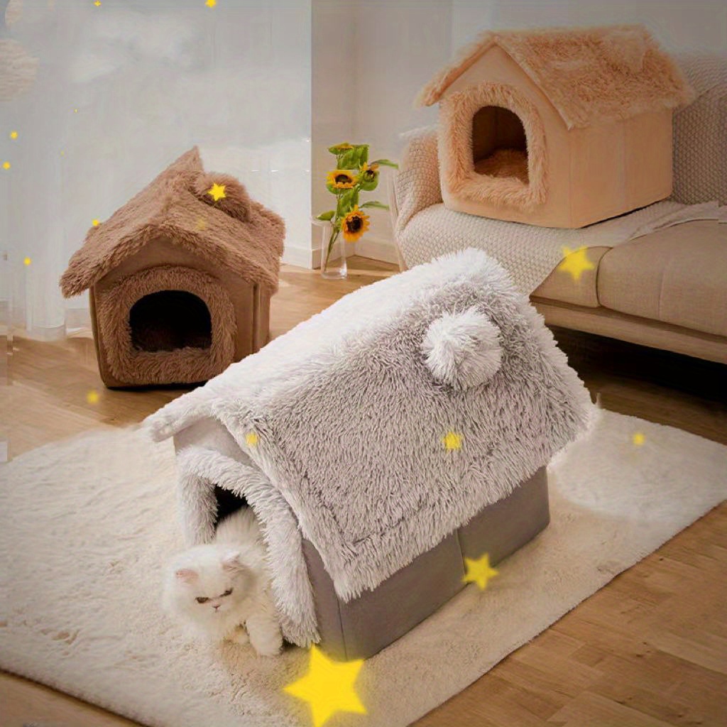 Large Capacity Foldable Cat House Removable Cushion - Temu Australia