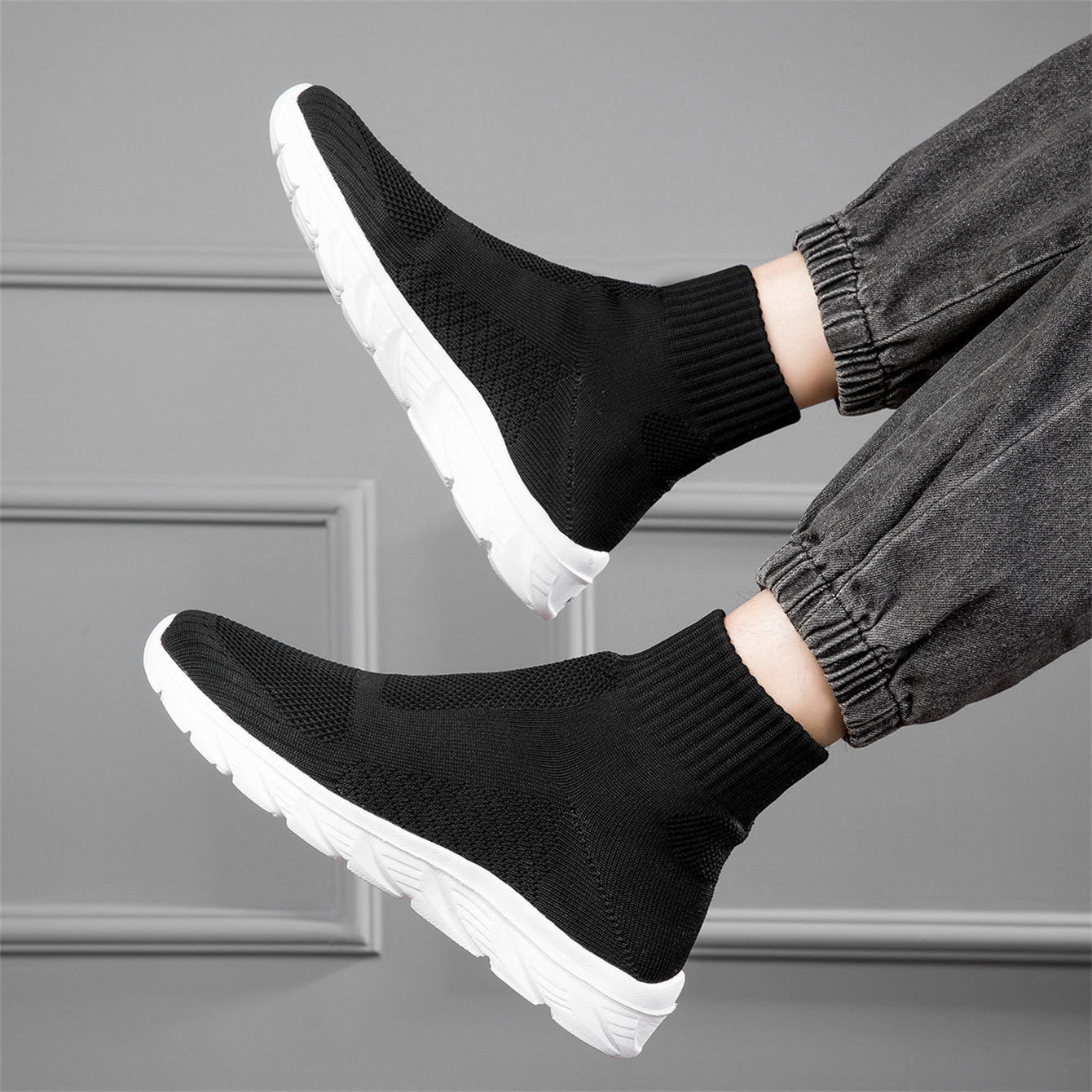 Mens Slip On Sock Sneakers Athletic Shoes Lightweight And Breathable ...