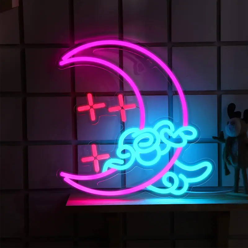Led Cloud Moon Star Neon Sign Art Neon Light For Wall Decor For Home