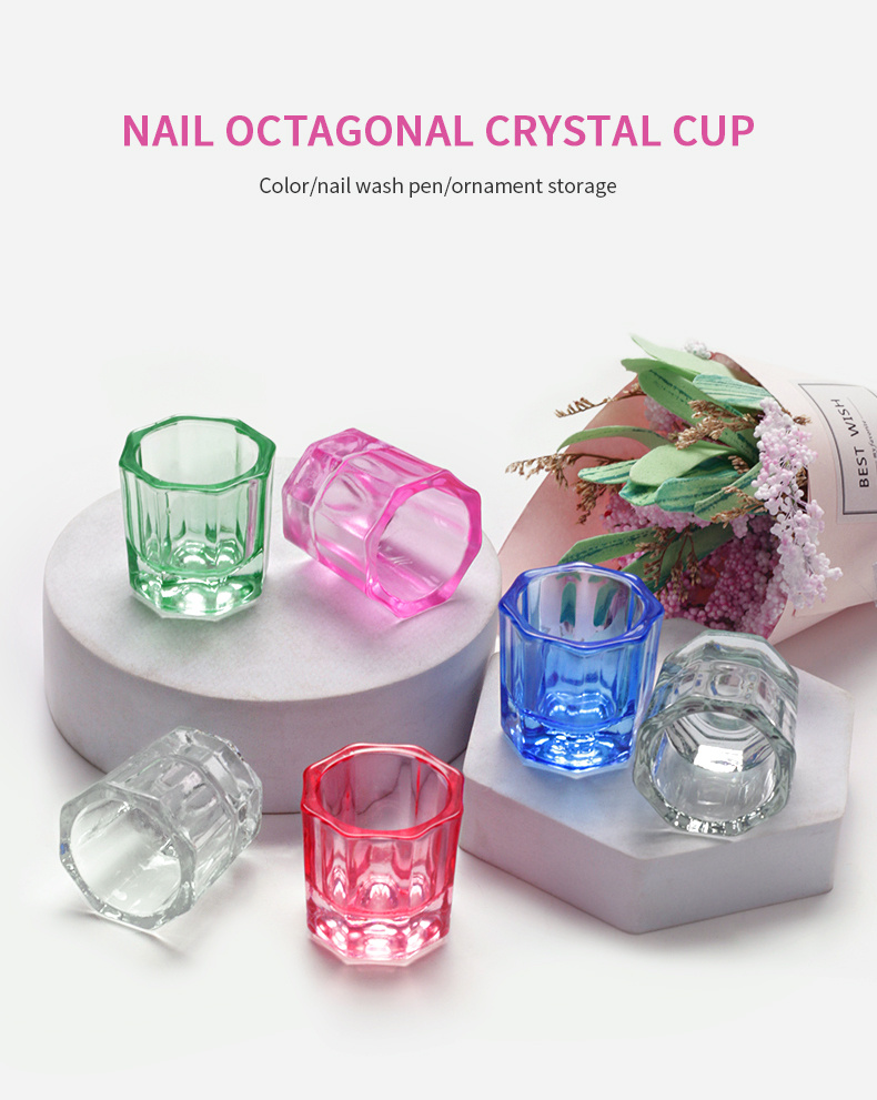 colorful small octagonal color mixing cup nail - Temu United Arab Emirates