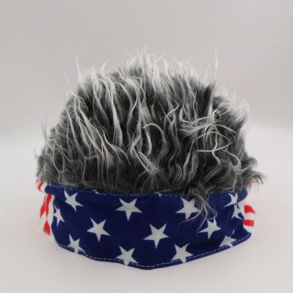 1pack flag printing fur turban cap adjustable bandage sweat absorbing ...