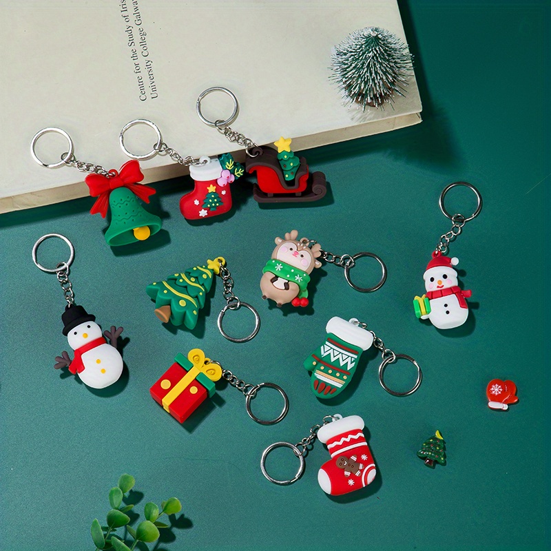 cartoon christmas keychain santa claus snowman doll cute - Temu Canada