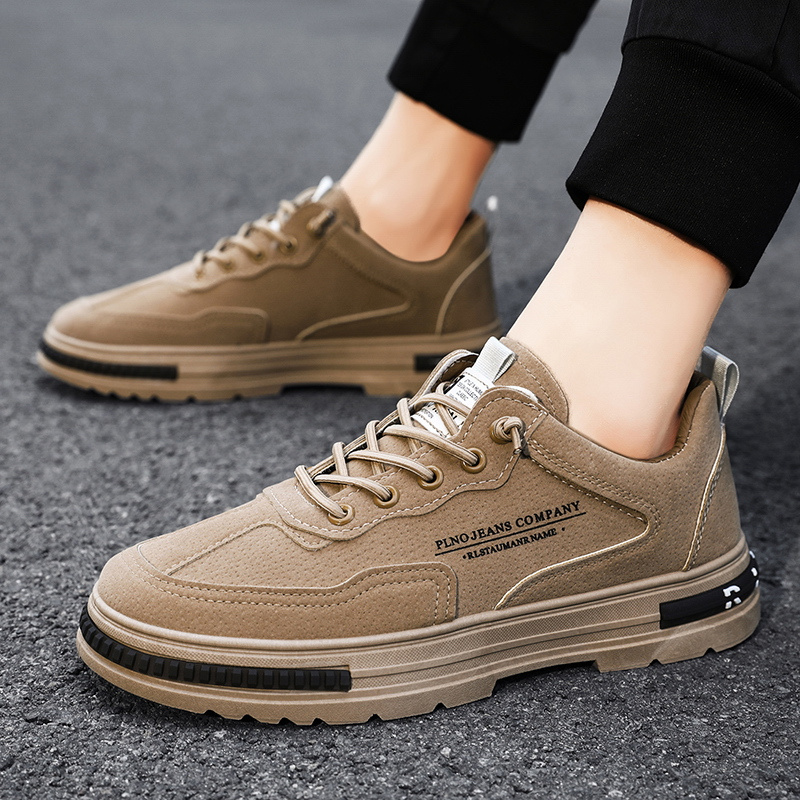 Men's Work Shoes With Good Grip, Breathable Lace-up Sneakers - Temu ...