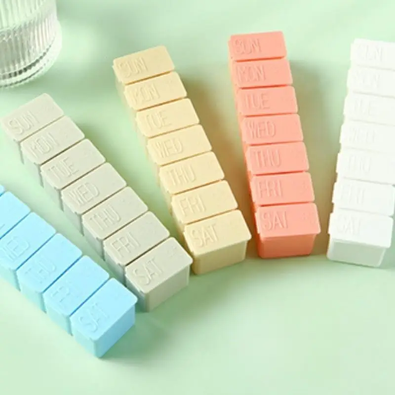 1pc 7 구획 약 보관 상자 하위 패키지 약 일주일 상자 알약 케이스 비타민 생선 기름 보충제 보관 상자 Temu