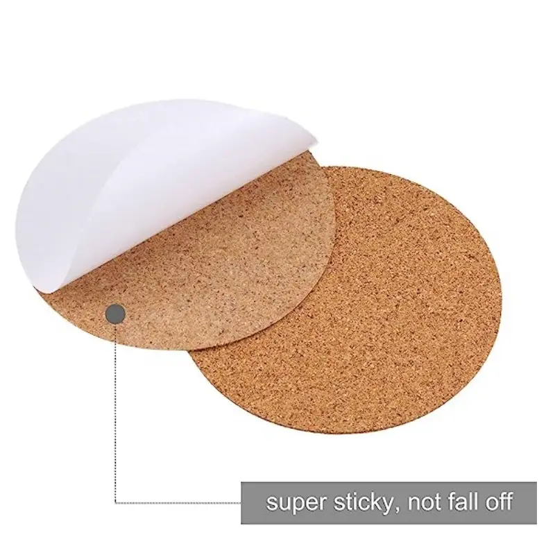 30pcs 셀프 접착 코르크 매트 라운드 코르크 매트 코스터 코르크 백 패널 코스터 및 수제 Diy 공예 재 Temu