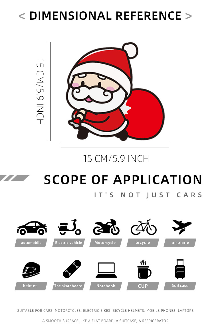 Anime Santa Claus Car Stickers Cute Creative Car Stickers - Temu