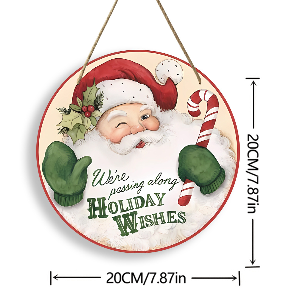 santa claus sign wooden circle - Temu United Kingdom