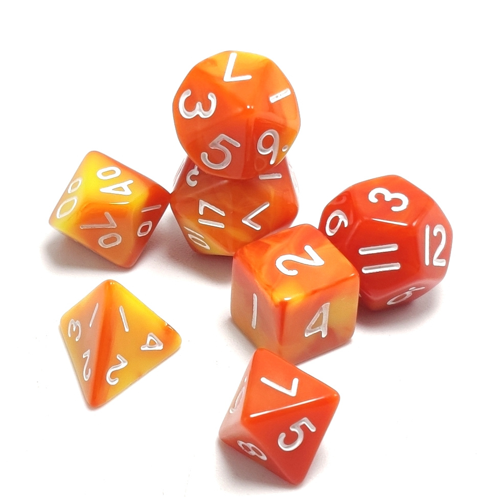 Polyhedral Mini Dice Set Two color Orange Yellow Dazzling - Temu United ...