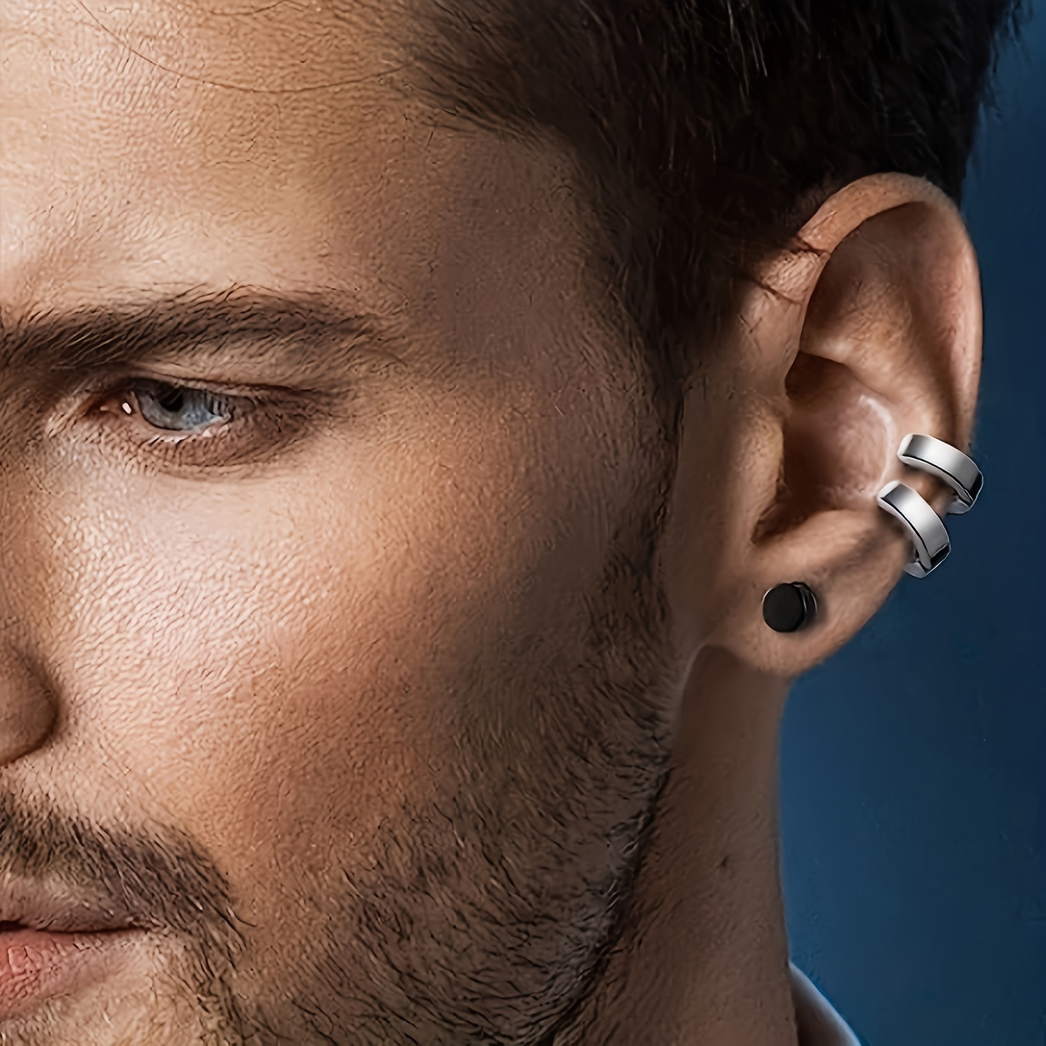 Simple Black Stainless Steel Ear Clips Men Punk Non Piercing - Temu New ...
