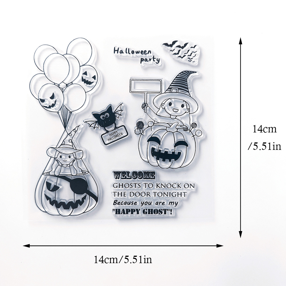 Halloween/pumpkin Lantern/witch/bat Clear Stamps Cutting - Temu Portugal
