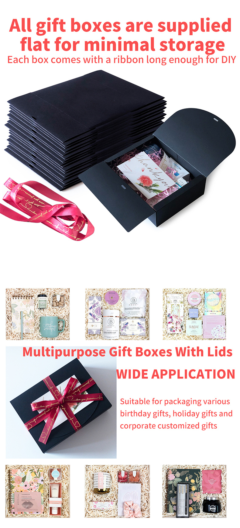 Large Black in one Gift Boxes Perfect Employee Gifts Holiday - Temu