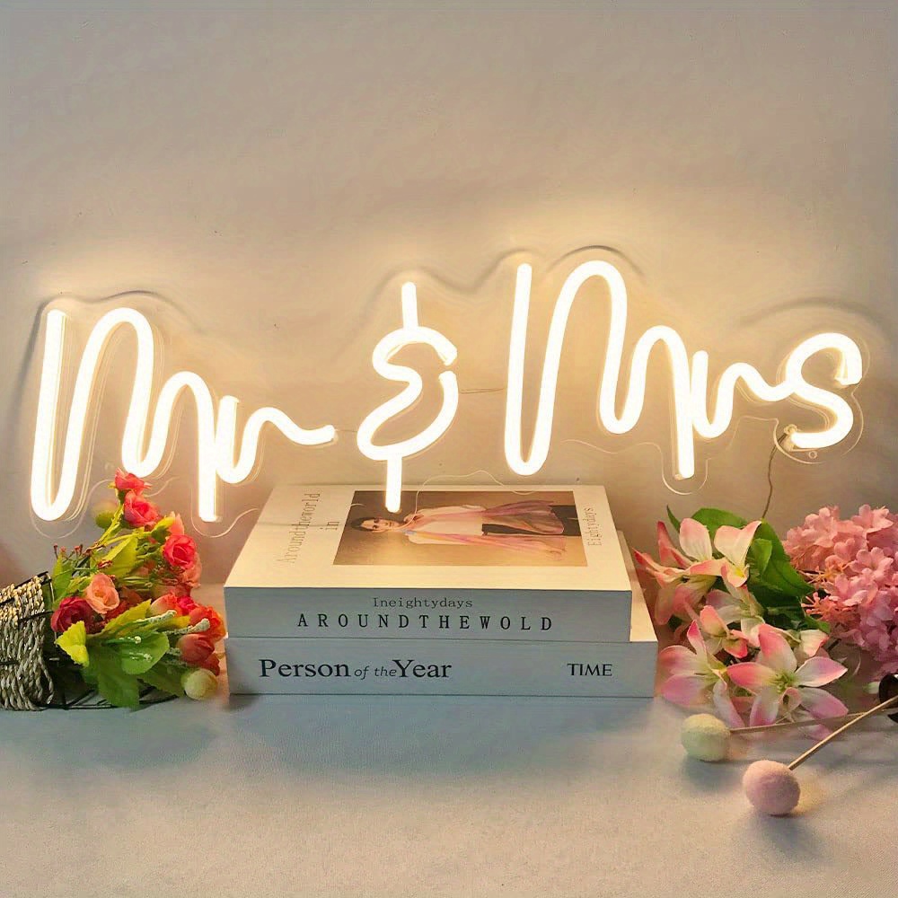 Mr And Mrs Neon Sign For Wedding 24 X9 5 Dimmable Led Neon Light Sign ...