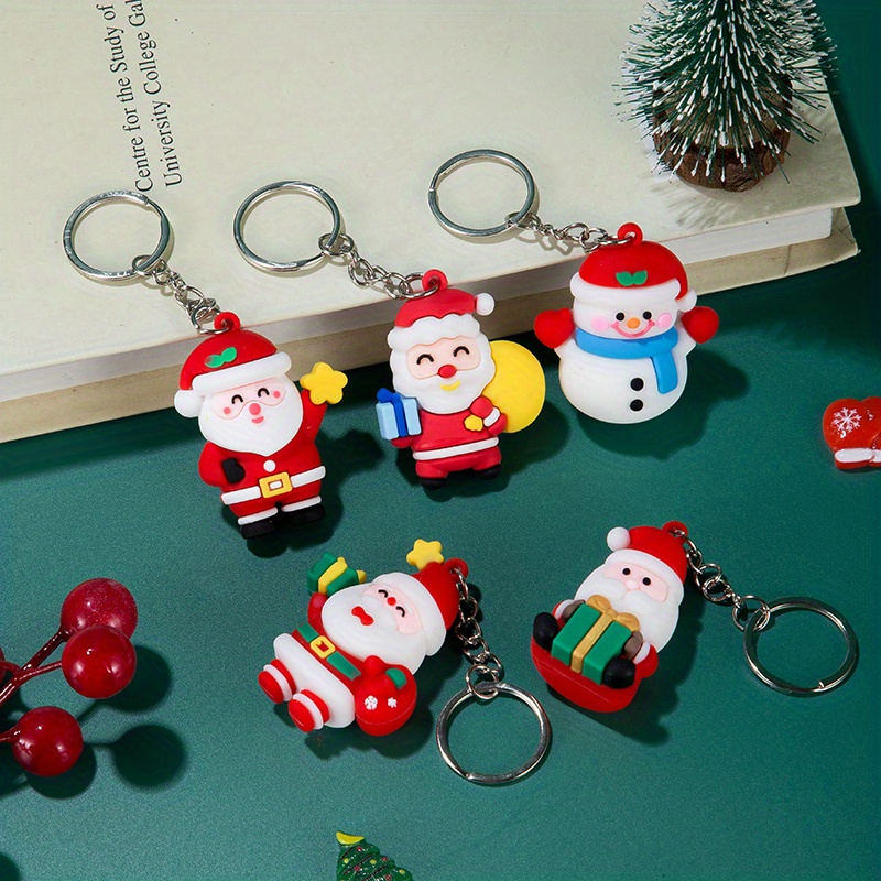 Cartoon Christmas Keychain Santa Claus Snowman Doll Cute - Temu New Zealand
