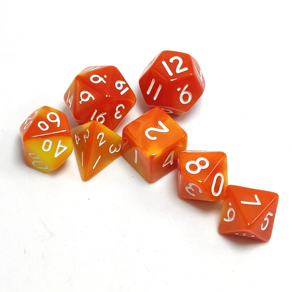 Polyhedral Mini Dice Set Two color Orange Yellow Dazzling - Temu United ...