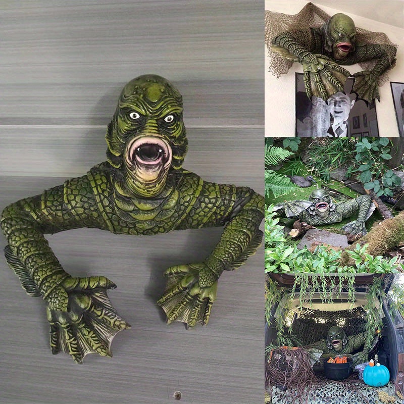 Creature Black Lagoon Grave Sculpture Spooky Wizard Statue - Temu