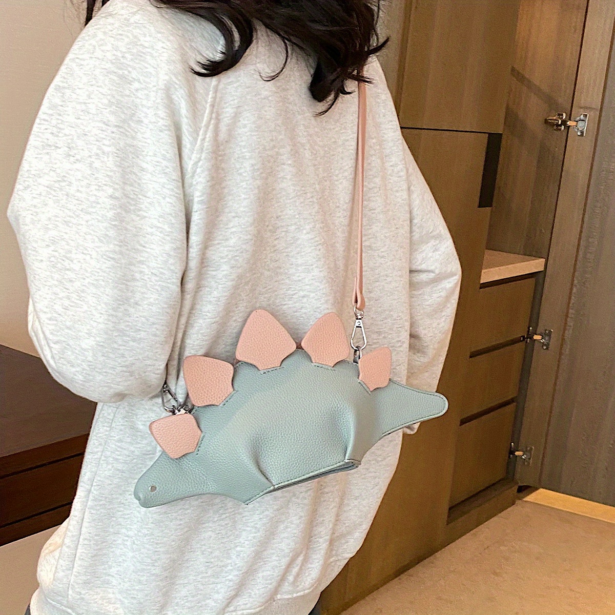 Dinosaur Shaped Crossbody Bag Colorblock Stuffed Animal - Temu