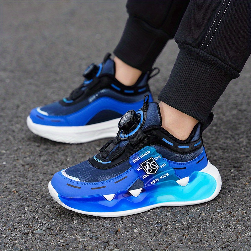 Boy's Color Block Running Shoes Rotating Buckle Comfy Anti - Temu ...