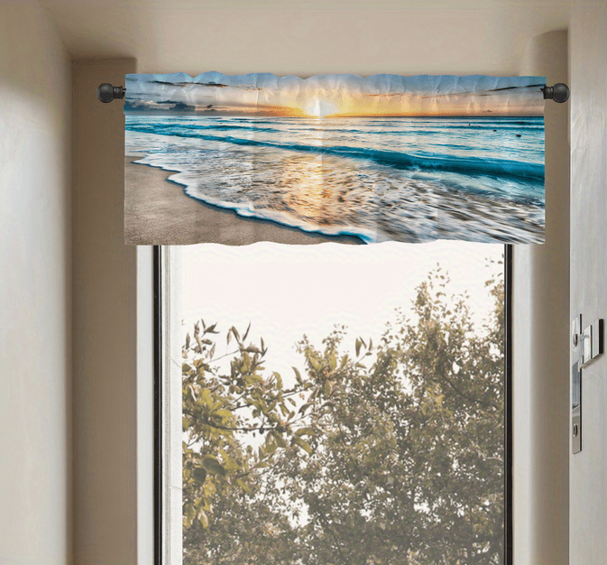 Beach Curtains Valances Curtain Windows Rod Pocket Drape - Temu