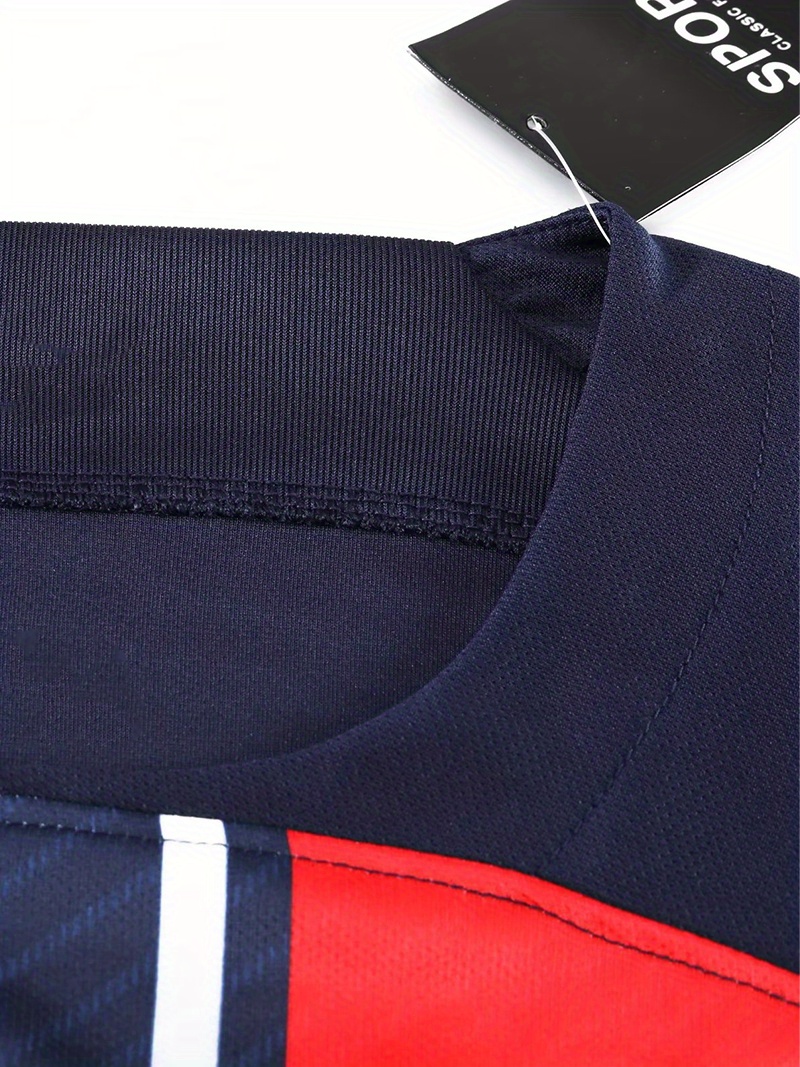 Football Rugby Jersey Outfits Boy's Quick Dry Striped Soccer - Temu
