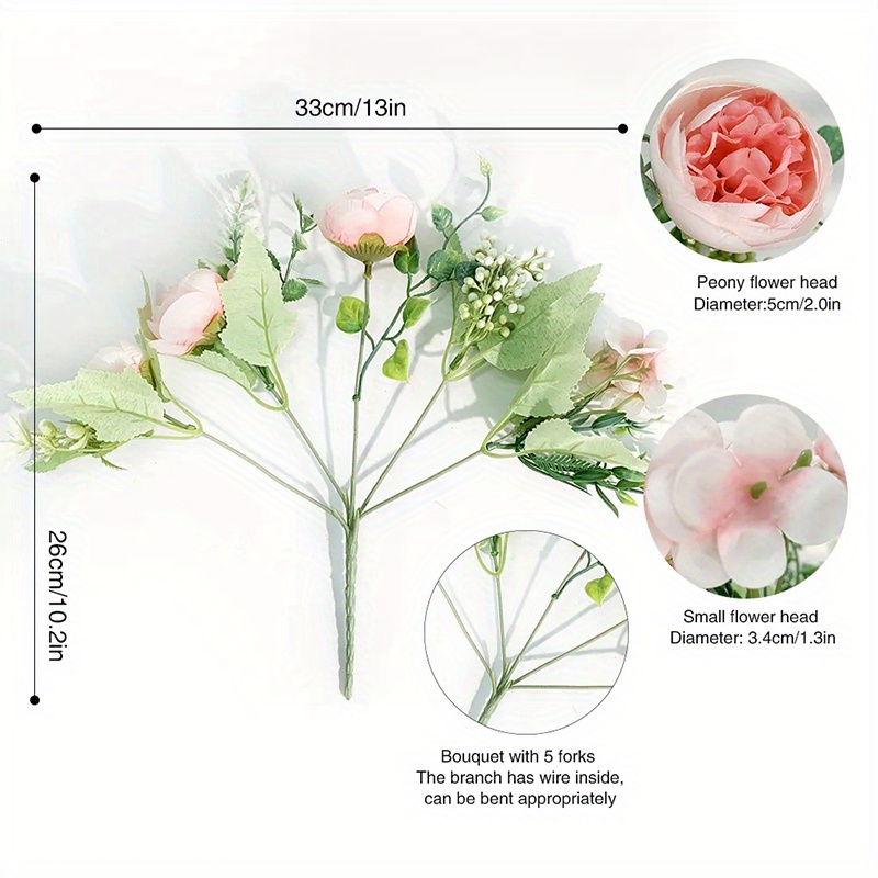 Artificial Flowers Hydrangea Peony Berry Combo Flower - Temu Australia