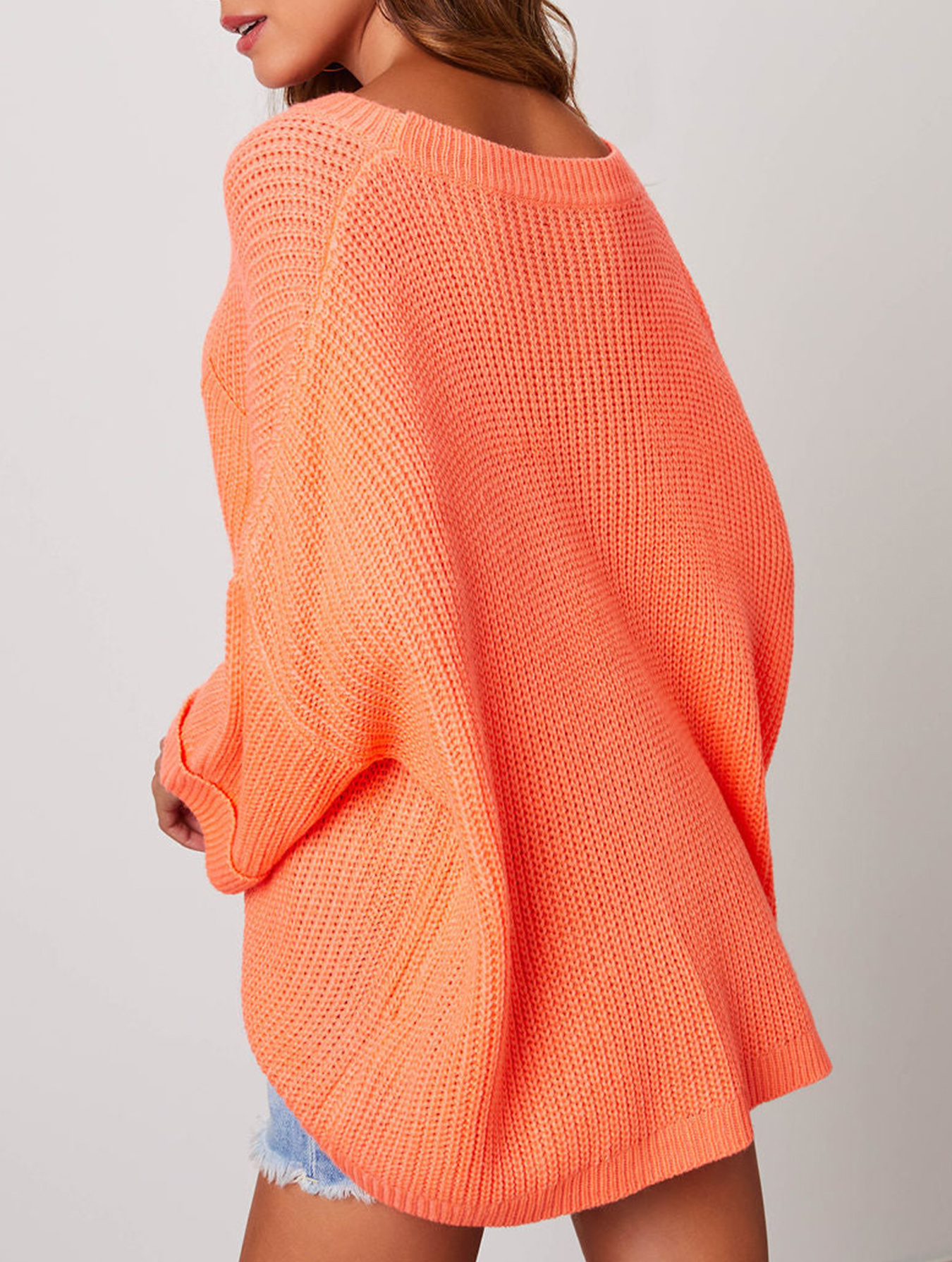 Solid Crew Neck Pullover Sweater Casual Long Sleeve - Temu Canada