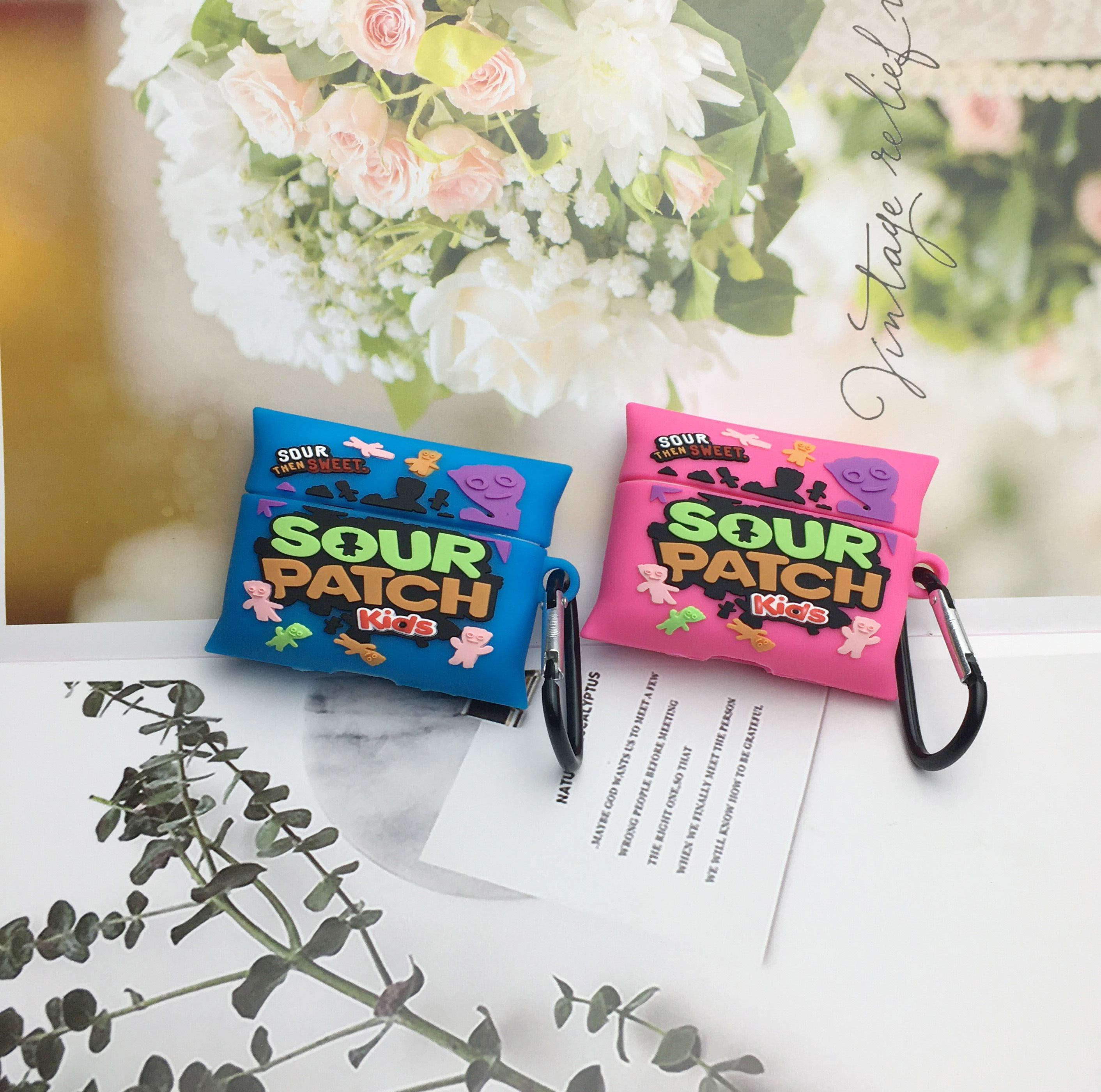 3d Cute Blue Red Sour Design Earphone - Temu Canada