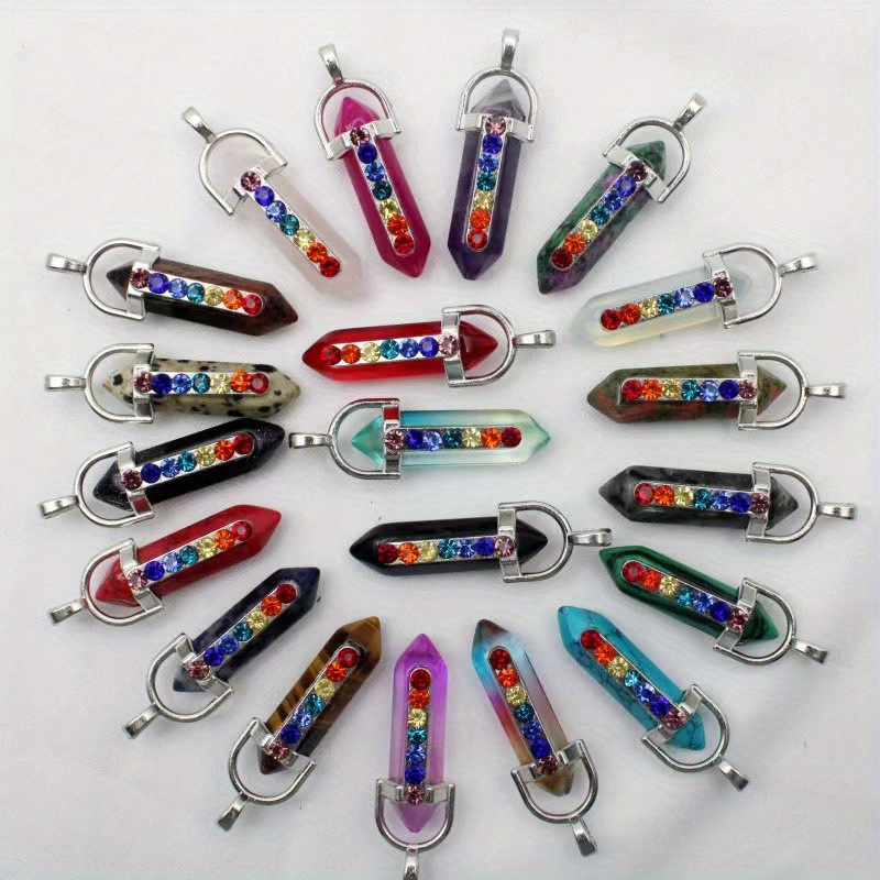 Hexagon Column Rhinestone Jewelry Accessories Pendant - Temu Norway