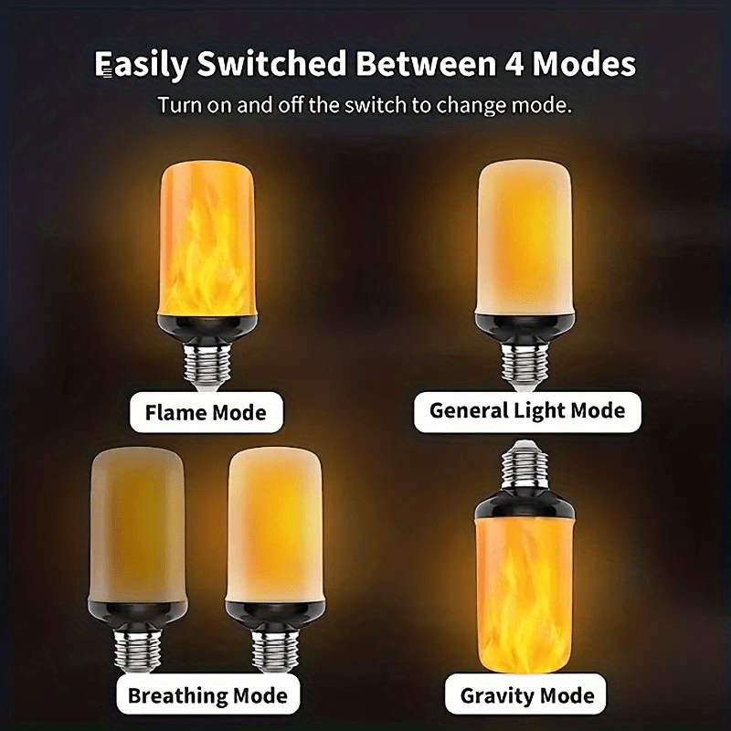 Led Flame Effect Fire Light Bulb Create A Dynamic Ktv - Temu