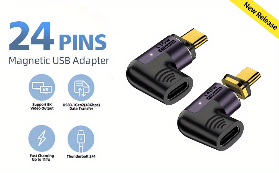 Usb C Magnetic Adapter Pd 40gbps Data Transfer Fast Charge - Temu ...