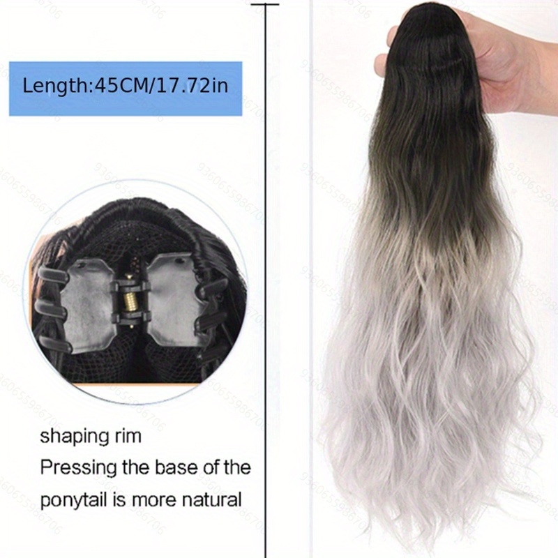 Wig Ponytail Female Gradient Blue Color - Temu Australia