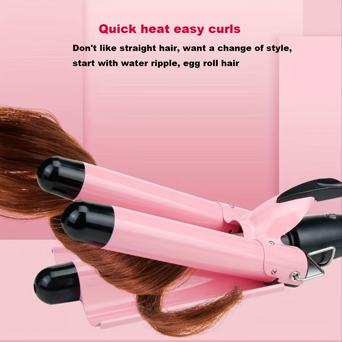 Portable Curling Iron Hair Curler Three Barrels Hairstyles - Temu