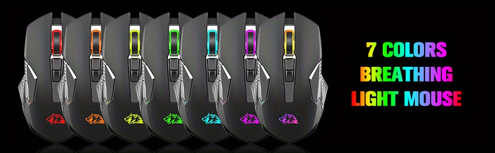 무선 게임 마우스 충전식 조용한 무지개 Rgb 백라이트 24g Usb 나노 리시버 광학 센서 3단계 Dpi Temu
