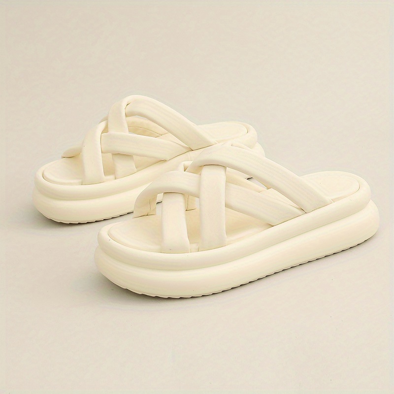 Women's Fashion Cross Strap Platform Slides Sandals Open Toe - Temu ...