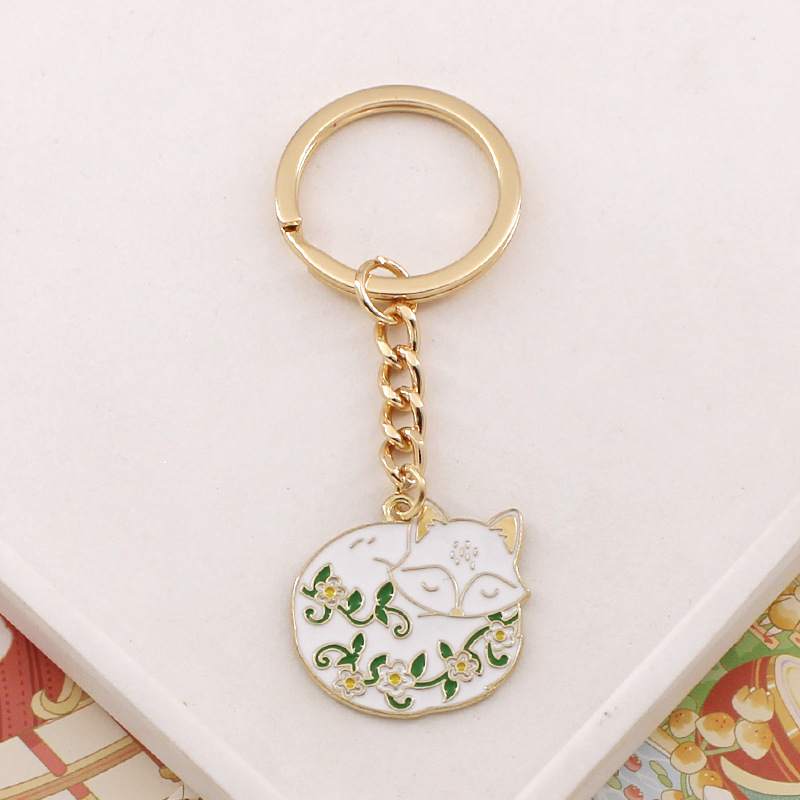 Cute Cartoon Animal Key Chain Kitten Turtle Rabbit Fox Snail - Temu New ...