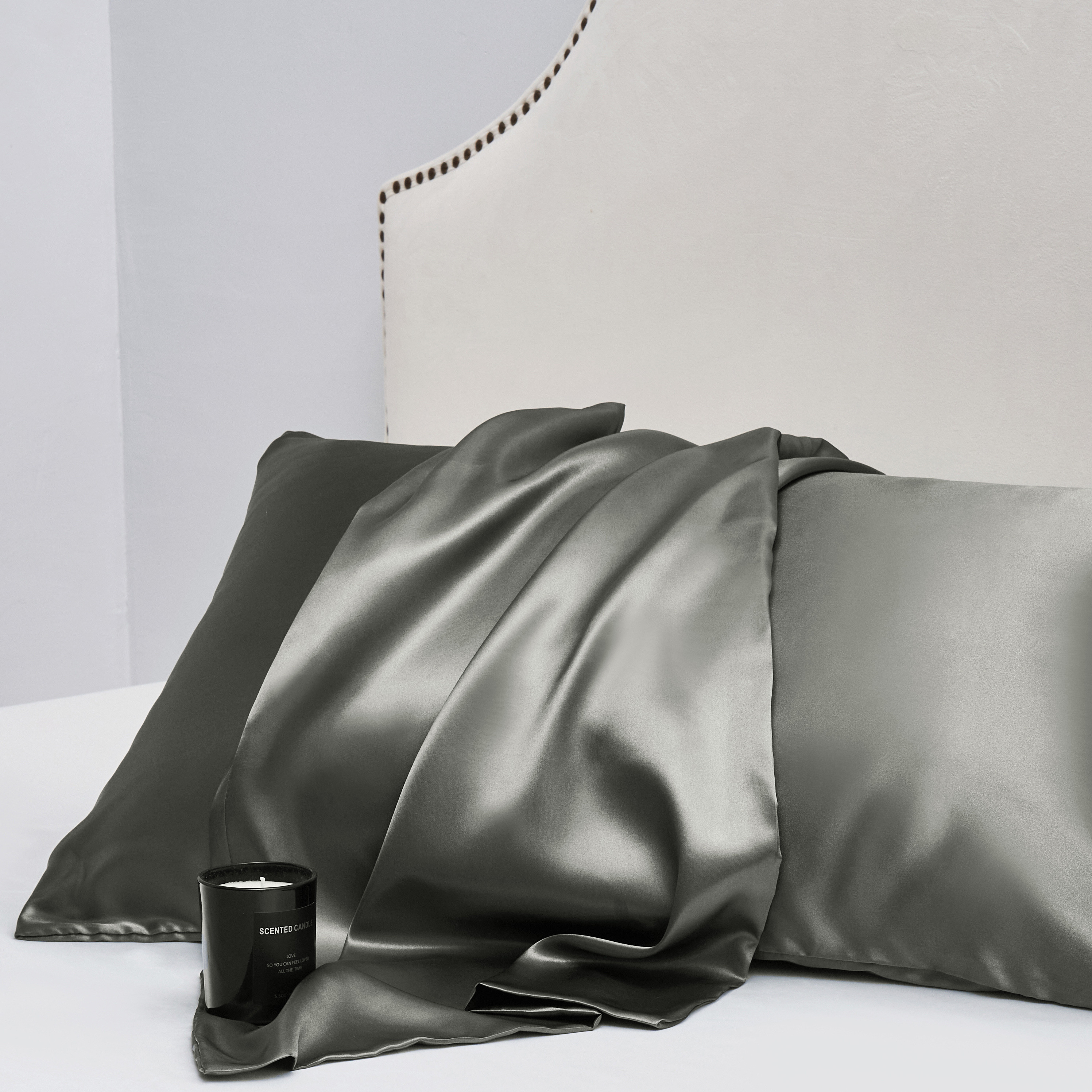 Satin Solid Color Pillowcases Without Pillow Inserts (black) - Temu Canada