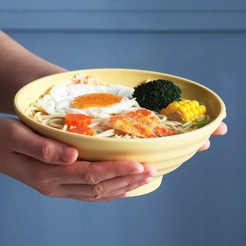 2個小麦わらラーメンボウル 家庭用大型スープボウル レ 商業ク ボウル うどん フォー そば サラダ インス Temu Japan