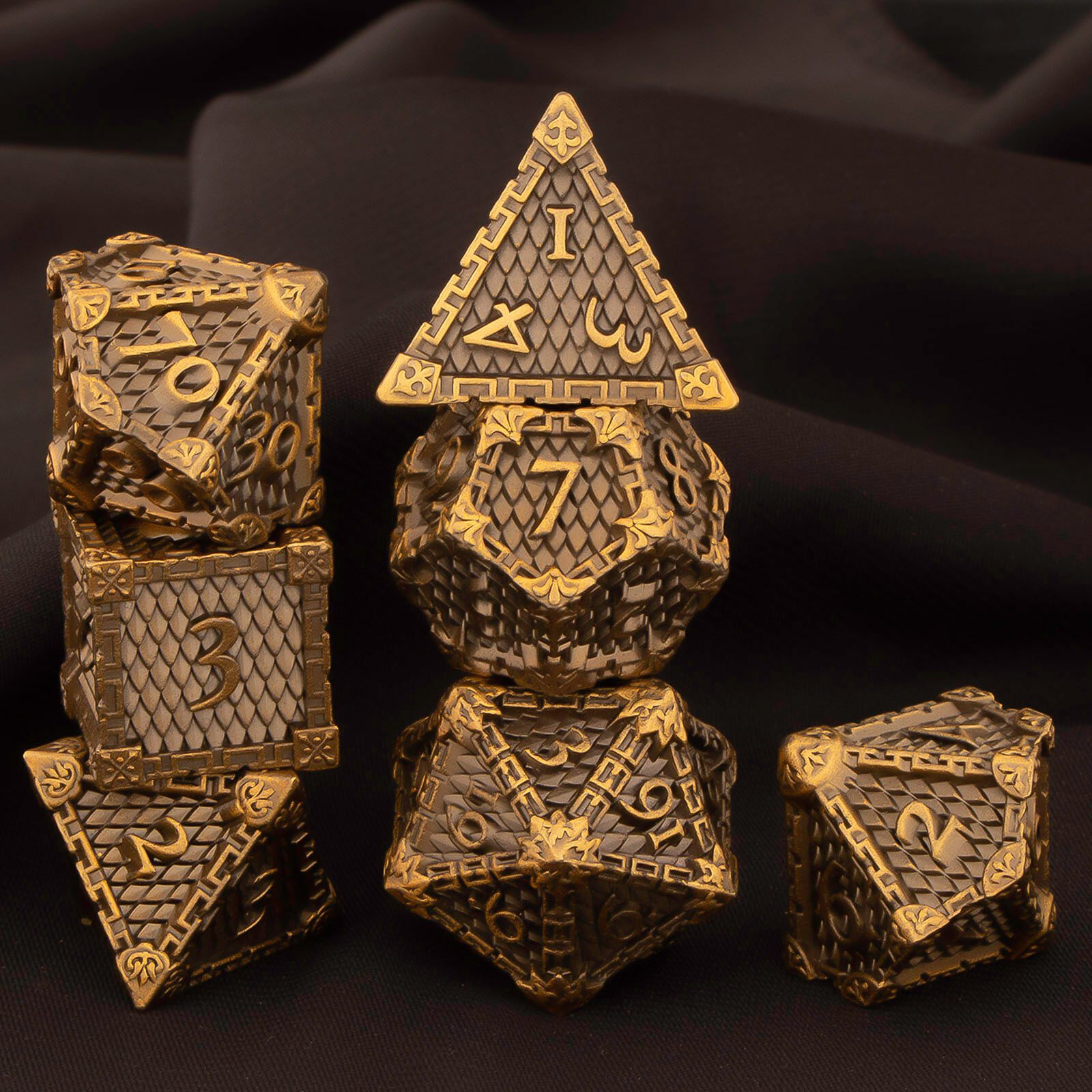 Metal Dice Set ロール グダイス 古代のポリエドロRPG D20 D12 - Temu Japan