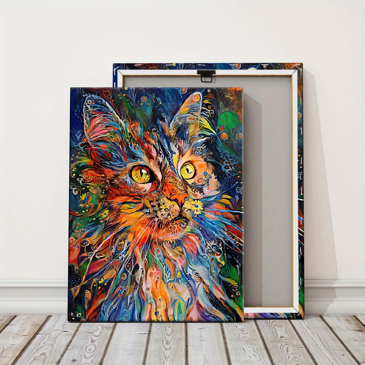 1pc Wooden Cat Art Pattern Decor Bar 12x16 | Temu