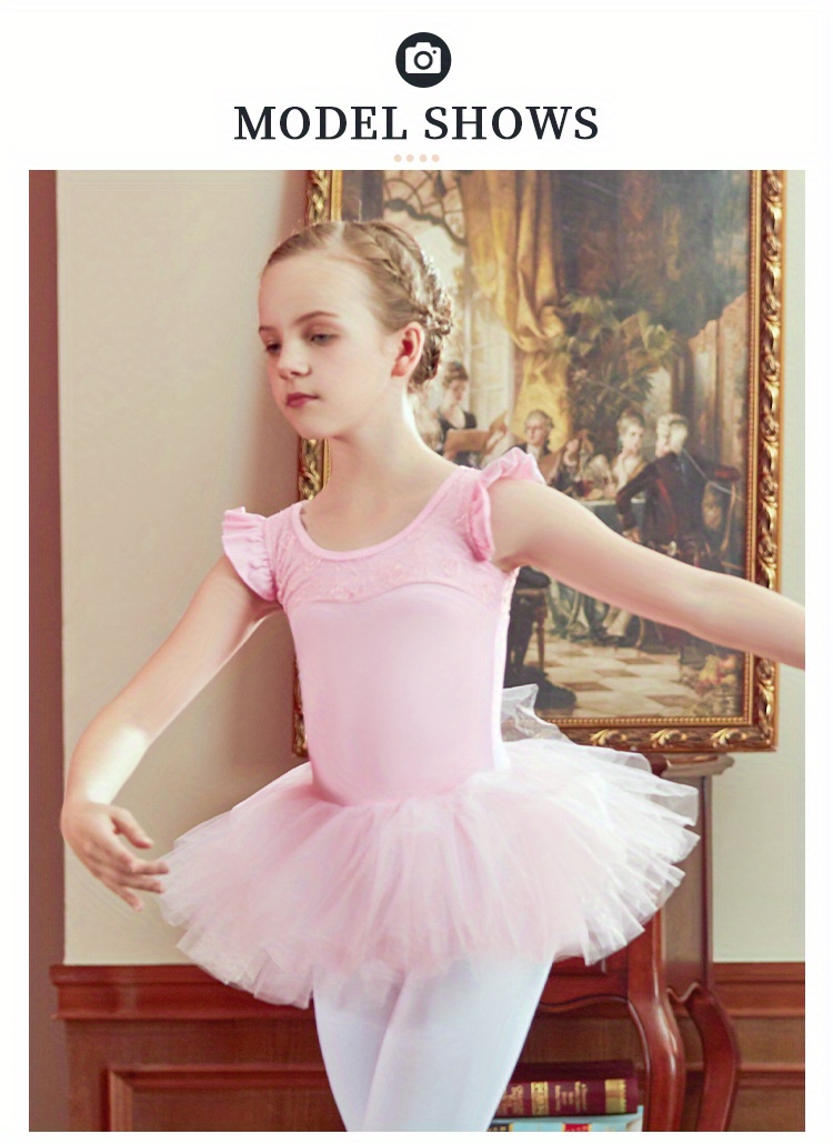 Floral Embroidery Tutu Dress Girls Perfect Ballet Dance - Temu