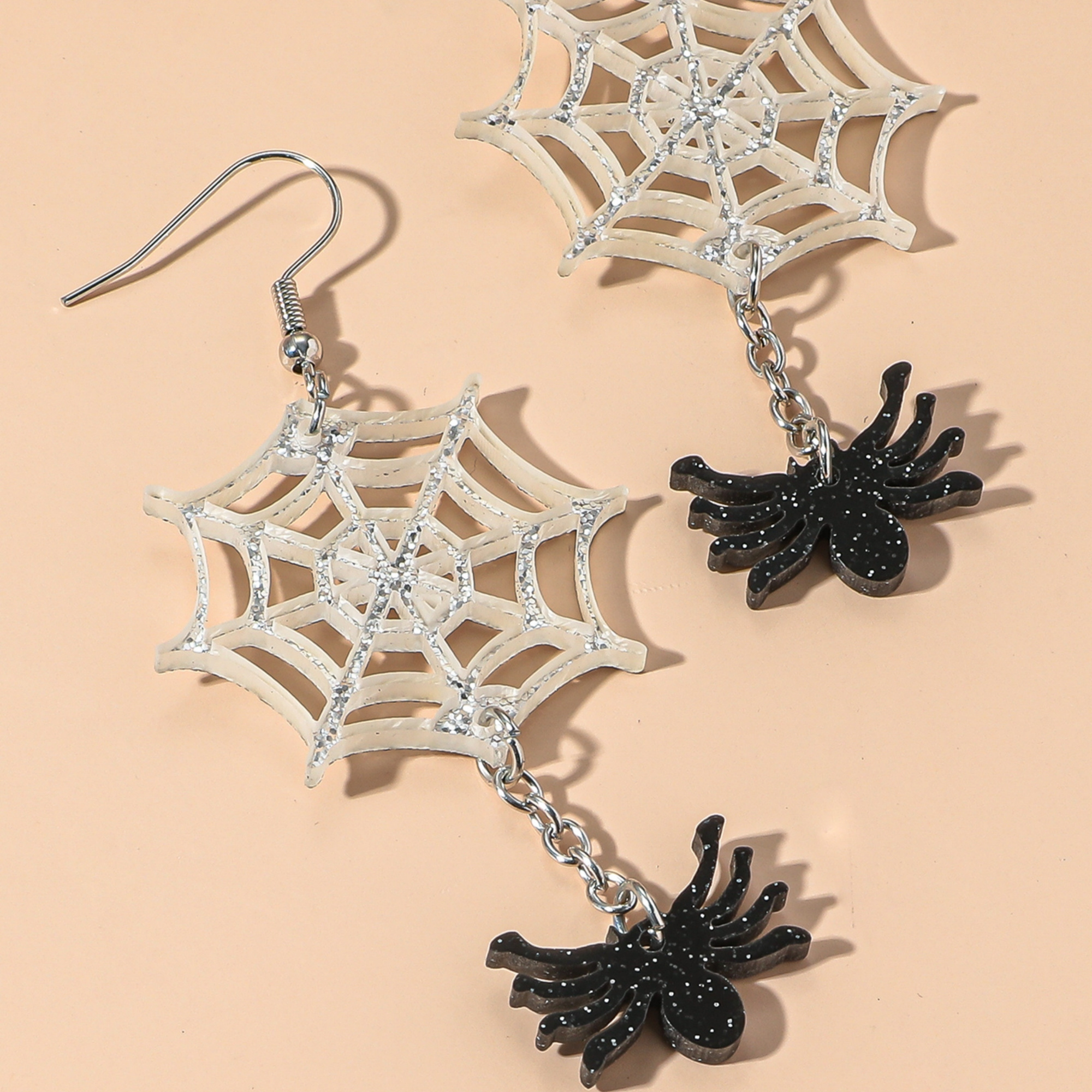 halloween spider web spider design dangle earrings party - Temu Australia