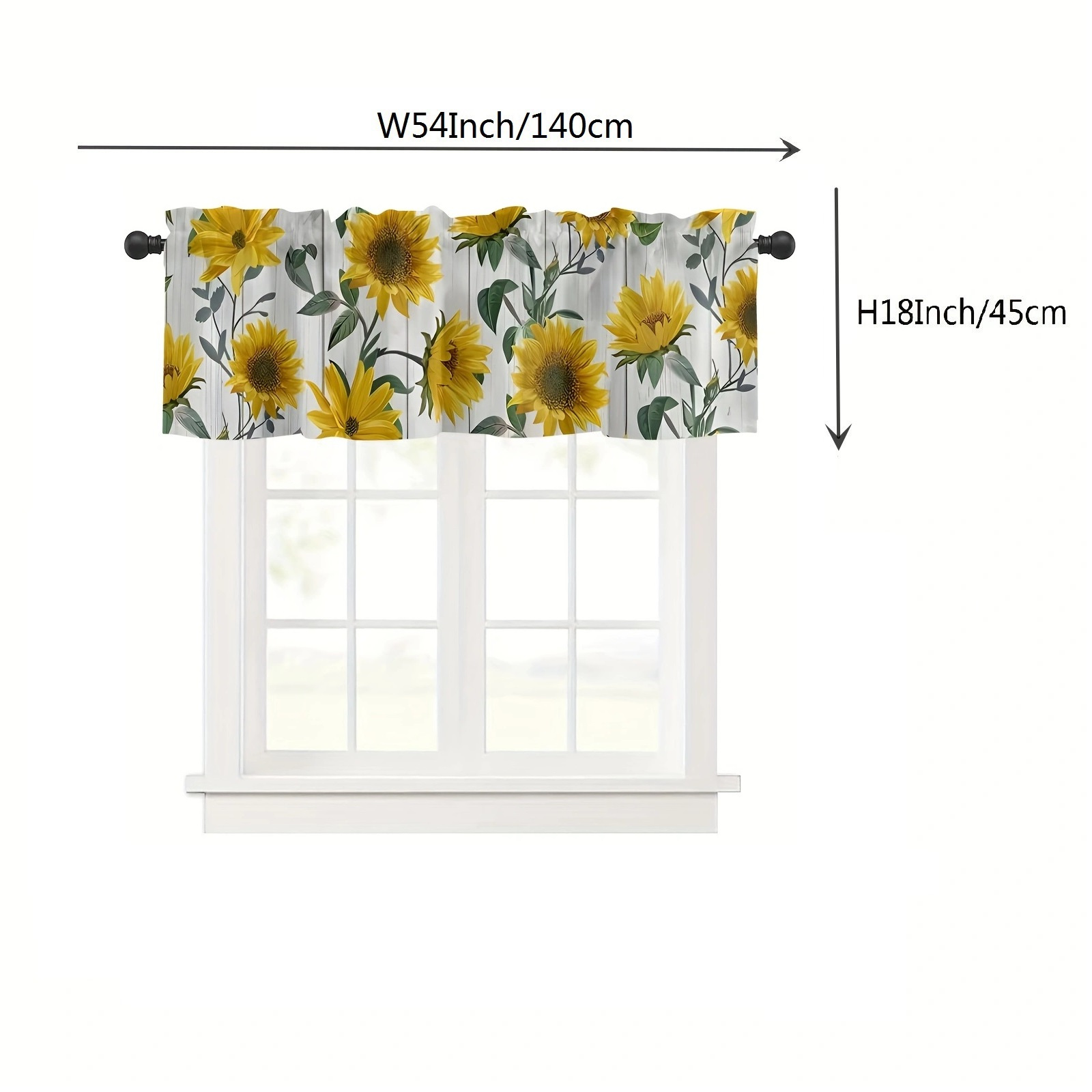 Sunflower Windows Valances Curtain Vintage Yellow Sunflowers - Temu New ...