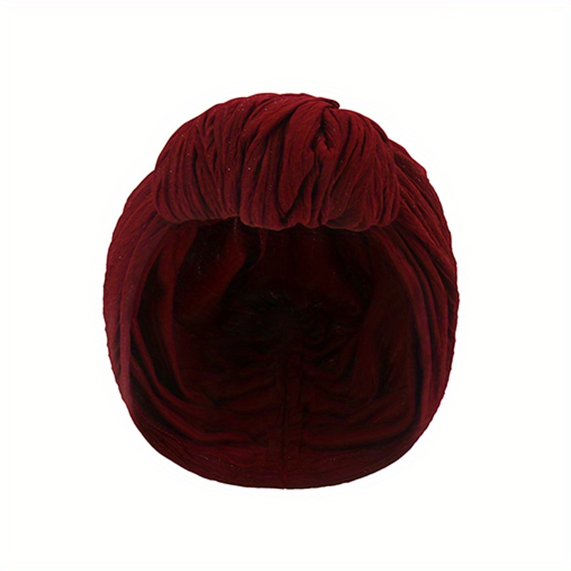 Solid Color Pleated Horn Cap Stylish Pre Tied Knot Turban - Temu Kuwait