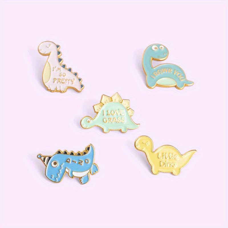Creative Cartoon Cute Dinosaur Enamel Badge Brooch Clothing - Temu ...