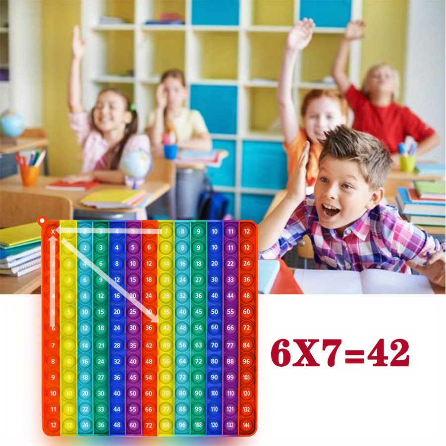 Large P0pp 12x12 Multiplication Table Toy Game Table Rainbow - Temu ...