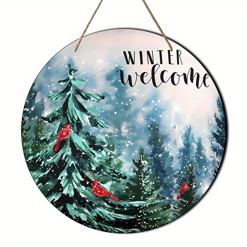 Sign Front Door Decor Winter Farmhouse Pine - Temu United Kingdom