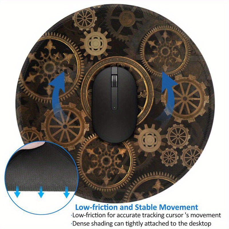 Clock Bronze Century Printing Round Mouse Pad Game Non slip - Temu ...