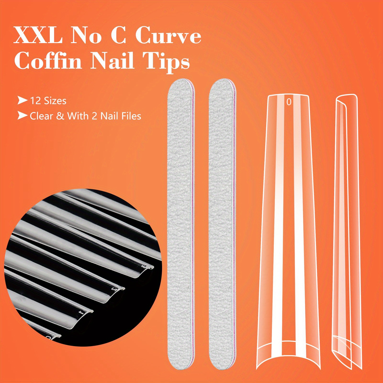 extra long curve nail tips clear non coffin - Temu Denmark