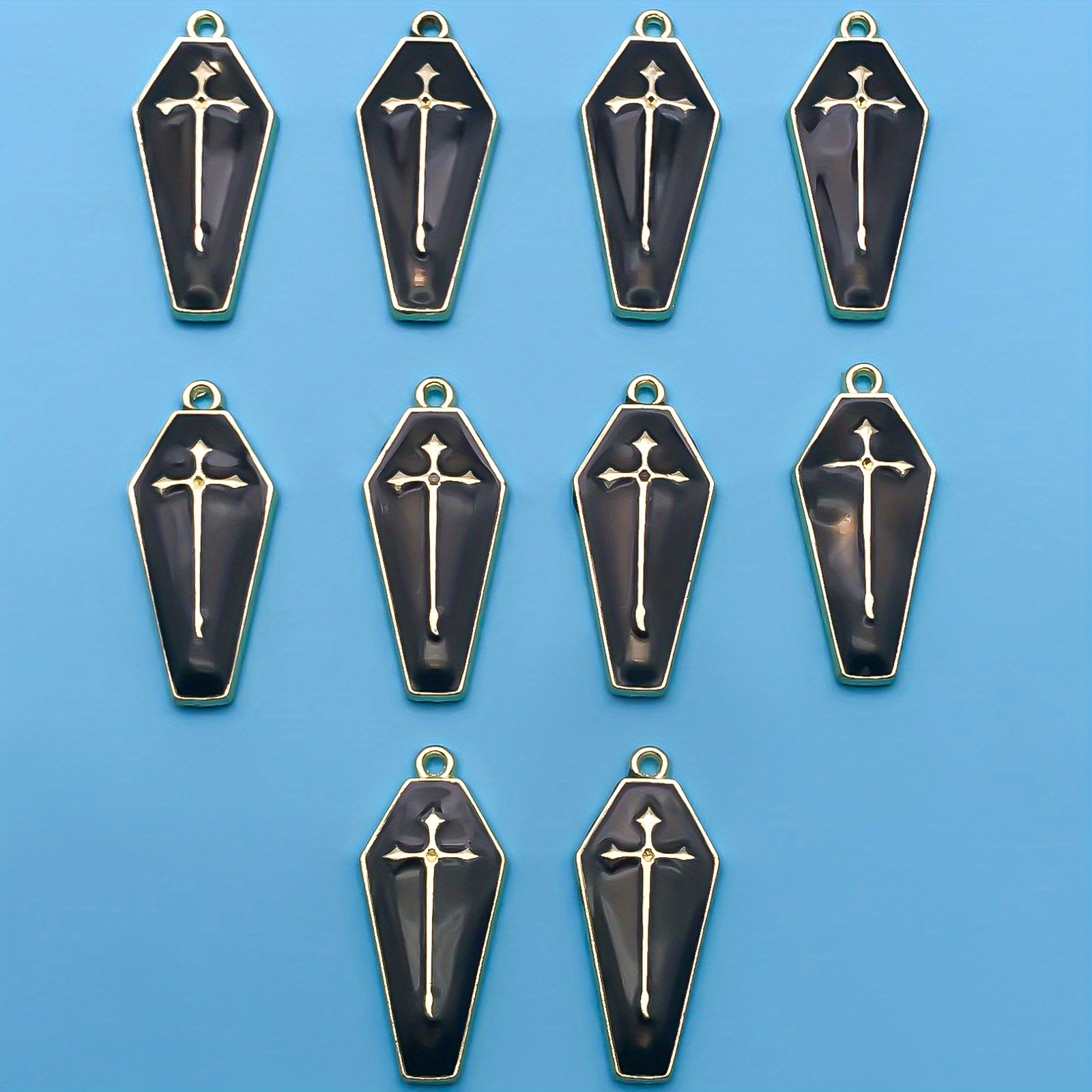 Halloween Style Enamel Red/black Cross Pattern Coffin Gothic - Temu ...