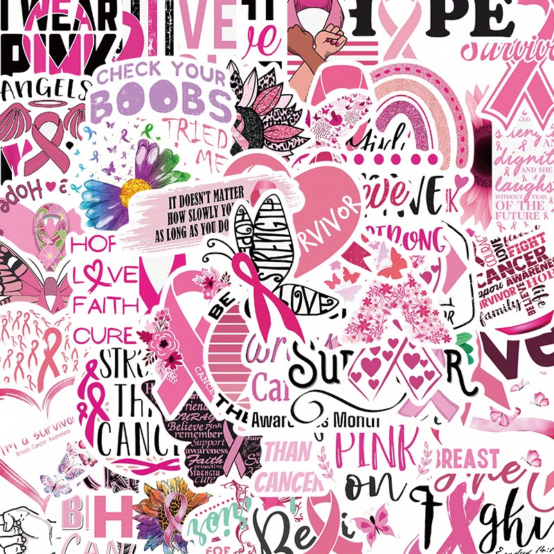 Ribbon Breast Cancer Awareness Graffiti Stickers - Temu United Kingdom