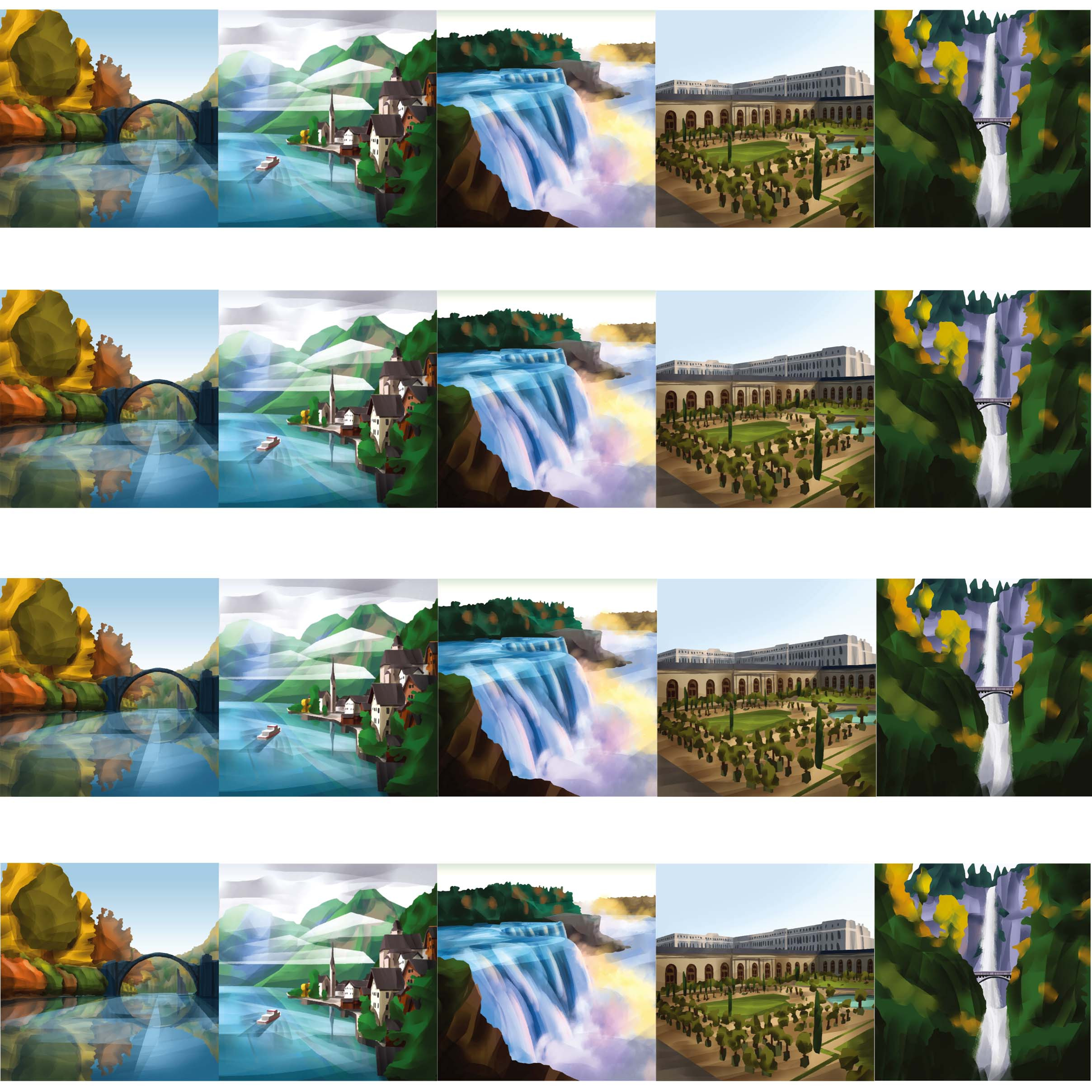 50 Beautiful Landscape Stickers In Oil Painting Style - Temu